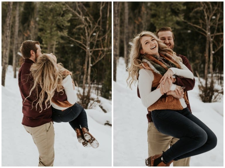 Winter Engagement Session in Grand Lake | Lexi + Dan | Shelly Anderson ...