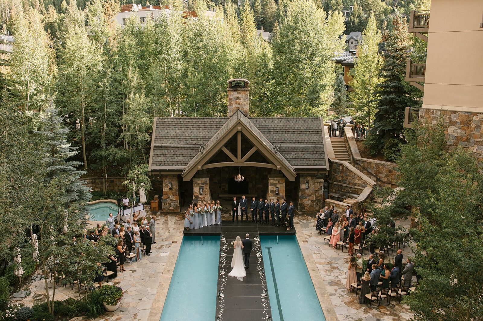 Four Seasons Vail Wedding Over the Pool | Kelsey + Ben